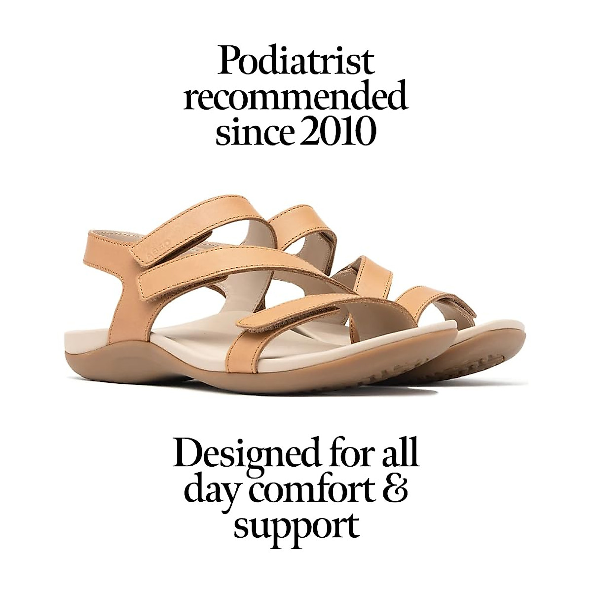 ABEO Oasis Sandals For Women | Arch Support Sandals | Ball of Foot Pain Relief | Built-In Metatarsal Pads Women | Ball Of Foot Cushions for Women Almond 8.5 Medium