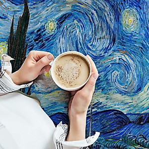 Anomadassi Starry Night of Van Gogh Comforter Bedding Set 3 Piece Set, Microfiber Duvet Cover 3 Pieces for Any Bed Room or Guest Room, Full Multiple Size 90"x90" Queen