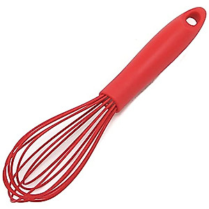 Chef Craft Premium Silicone Wire Cooking Whisk, 10.5 Inch, Red