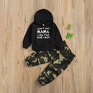 Fernvia Toddler Boys Clothes 2T 3T 4T 5T Fall Outfits Baby Hoodie Sweatshirt & Camouflage Pants Set Kids Winter Sweatsuit
