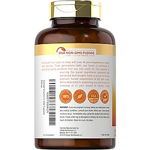 Carlyle Vitamin C with Rose Hips 500mg | 200 Caplets | High Potency Formula | Vegetarian, Non-GMO and Gluten Free Supplement