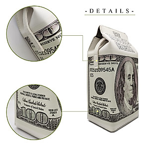 Aovtero Dollar Bill Box Bag Crossbody Purse for Women Girl Shoulder Bags Pu Leather (Green)