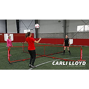 PowerNet Carli Lloyd 4 Way Soccer Tennis Net | Fun New Game to Play at The Park or Beach | Practice and Improve Ball Control Headers and Volleys | 2 Sizes