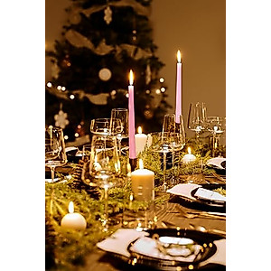 Topsics 10 Inch Pink Taper Candle Set of 4, Purple Taper Candles Candlesticks for Mother's Day, Valentine's Day, Unscented Smokeless Long Tall Tapered Candles for Party, Wedding