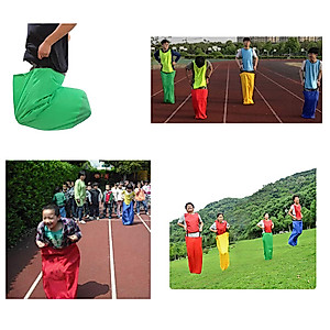 Potato Sack Race Bags (4-pack) and 3-Legged Race Bands (4-pack) - Sturdy & No Smell - Popular Outdoor Party Yard Games for All Ages Family Gatherings, School Gym Class