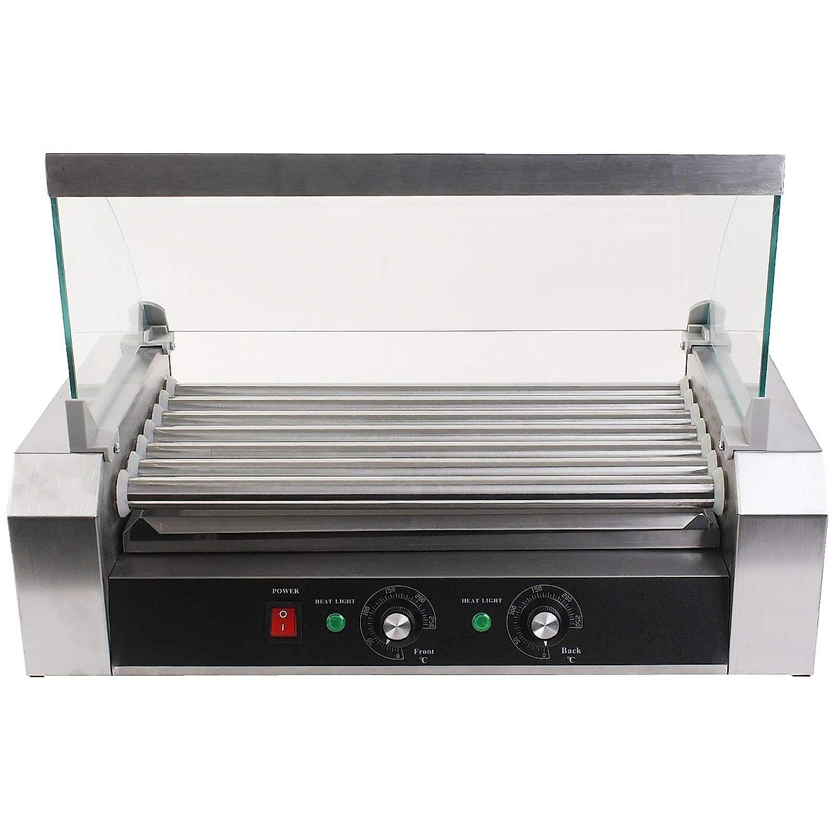 New Commercial 18 Hot Dog Hotdog 7 Roller Grill Cooker Machine w/ Cover