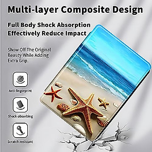 for Samsung Galaxy Tab S8 Plus 2022/S7 FE 2021/S7 Plus 2020 12.4 Inch Case, 360 Degree Rotating Cover,PU Leather Folding Stand Cover with Auto Wake/Sleep,Beach Starfish
