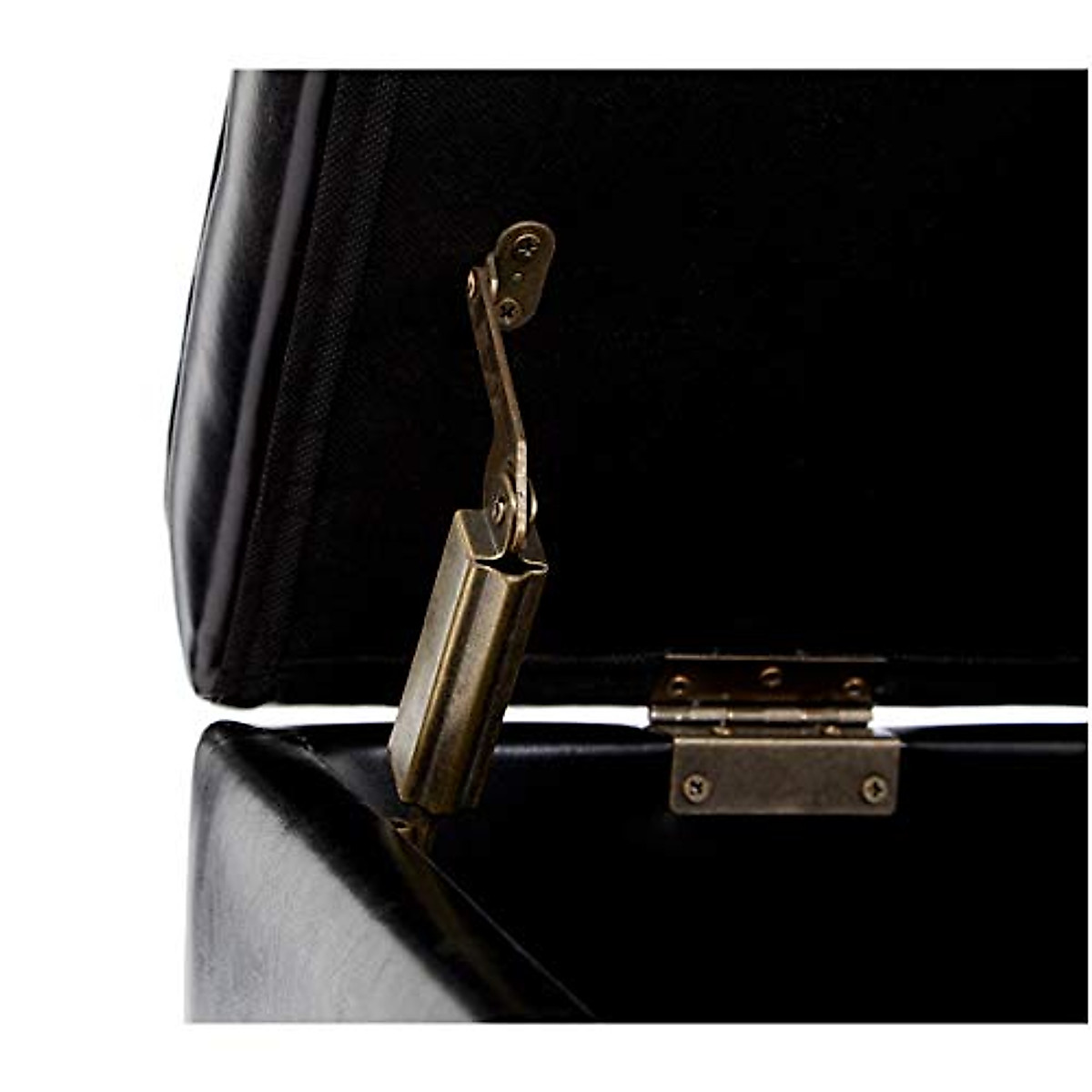 FIRST HILL FHW Ottoman Bench Storage, 43.5 by 17 by 18.1 inches (LxWxH), Black