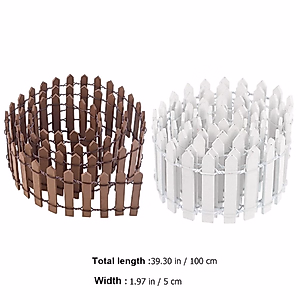STOBOK 2pcs Mini Fence Mini Wood Fencing DIY Wood Picket Fence Miniature Fence Decoration Decorative Fence Panels Micro Landscape Accessories Fairy Garden Barrier Wooden Sand Table House