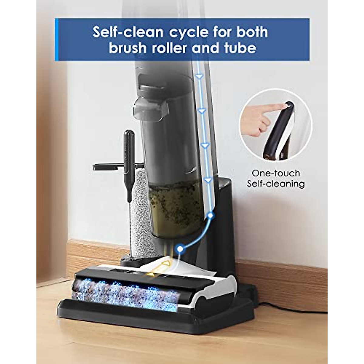 Tineco Smart Wet Dry Vacuum Cleaners, Floor Cleaner Mop 2-in-1 Cordless Vacuum for Multi-Surface, Lightweight and Handheld, Floor ONE S5 Combo