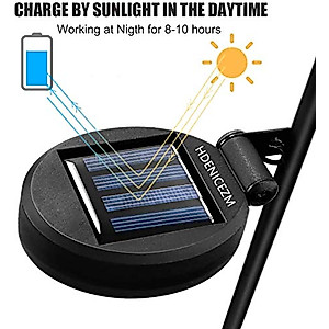 HDNICEZM Garden Solar Light Outdoor Decorative, Moon Crackle Glass Globe Stake Metal Lights，Waterproof Warm White LED for Pathway, Lawn, Patio, Yard