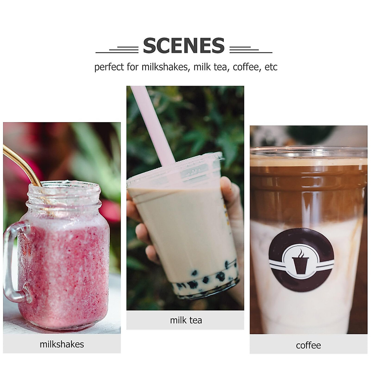 Plastic Straws 150pcs Disposable Spoon Straws Dual Use Drinking Spoon Straw for Milkshakes Shaved Ice (Mixed Color) Straws Disposable