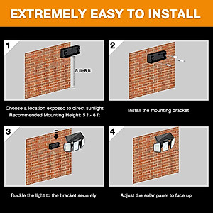 EverBrite Solar Outdoor Lights, 128 LED 7000K Solar Motion Sensor Lights, 3 Heads Security LED Flood Light, 270° Wide Lighting, IP65 Waterproof, Wall Light for Yard Patio Garden Pathway Porch