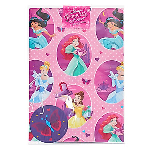 Disney Princess Wrapping Paper - Girls Wrapping Paper - Kids Wrapping Paper, Multicolor