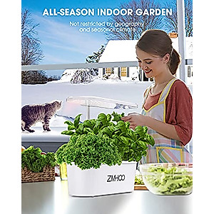 ZMHOO Hydroponics Growing System Indoor Garden, Plant Germination Kit with 2 Led Grow Light Modes, Smart Timer Starter Kit, Adjustable Easy-to-Install Magnetic Light Rod for Home, Kitchen, Gardening