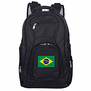 "Flag of Brazil" Premium Laptop Backpack, 19-inches