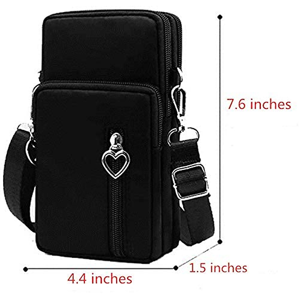 Cellphone Purse Wallet Cross Over Body Bag Shoulder Pouch Wristlet Armband for Samsung Galaxy S23 Ultra S22 S21 S20 FE A03 A33 A04 A14 A53 iPhone 14 13 12 11 Pro Max XR Google Pixel 7 6 Pro (Black)