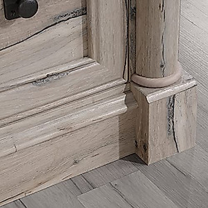 Sauder Palladia Desk with Hutch, L: 59.488" x W: 23.543" x H: 56.496", Split Oak Finish