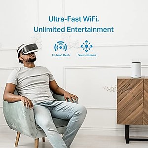 TP-Link Tri-Band Wi-Fi 6 Mesh Router System | 2- Mesh Routers | Coverage up to 5,500 sq. ft. | Deco W7200 (2-Pack) (Renewed)