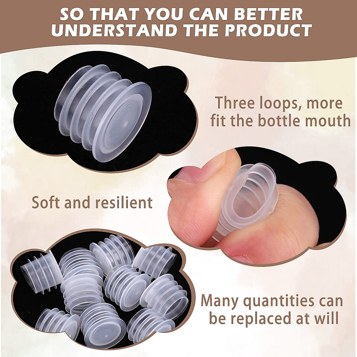 Salt and Pepper Shaker Stoppers Plastic Salt Shaker Plug Replacement Clear Replacement Stopper Salt and Pepper Shakers Plugs Round Plastic End Cap for Pots Bottles Pipes (10 Pieces,1/2 Inch)