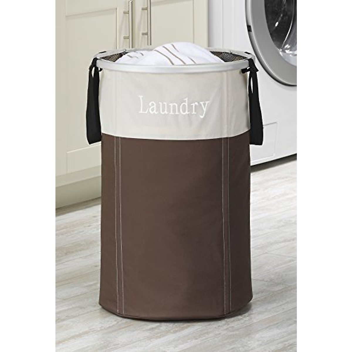 Whitmor Easycare Round Laundry Hamper Java