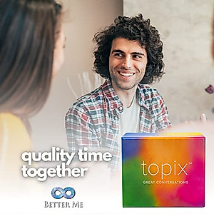 TOPIX - 424 Conversation Starters, Family Dinner Conversation Cards & Date Night Ice Breaker Topics. Uncommon Questions Stimulate Reflection for Married Couple or Old Friends, Recall Our Best Moments