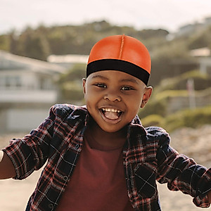 12 Pieces Kids Satin Silky Wave Caps Set Unisex Baby Beanie Cap Elastic Band Skull Caps for Boys Girls Multiple Colors