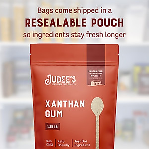 Judee's Xanthan Gum - 20 oz - Baking Supplies - Delicious and 100% Gluten-Free - Great for Keto Syrups, Soups, and Sauces - Enhances Texture and Thickens Dough and Baked Goods