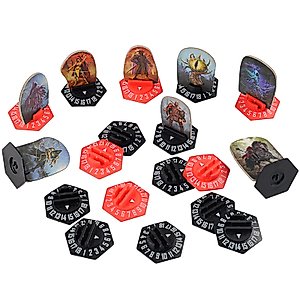 Gloomhaven Standee Bases Pack of 27 Plastic Hex Monster Stand with Health Tracker and Status Token Slots