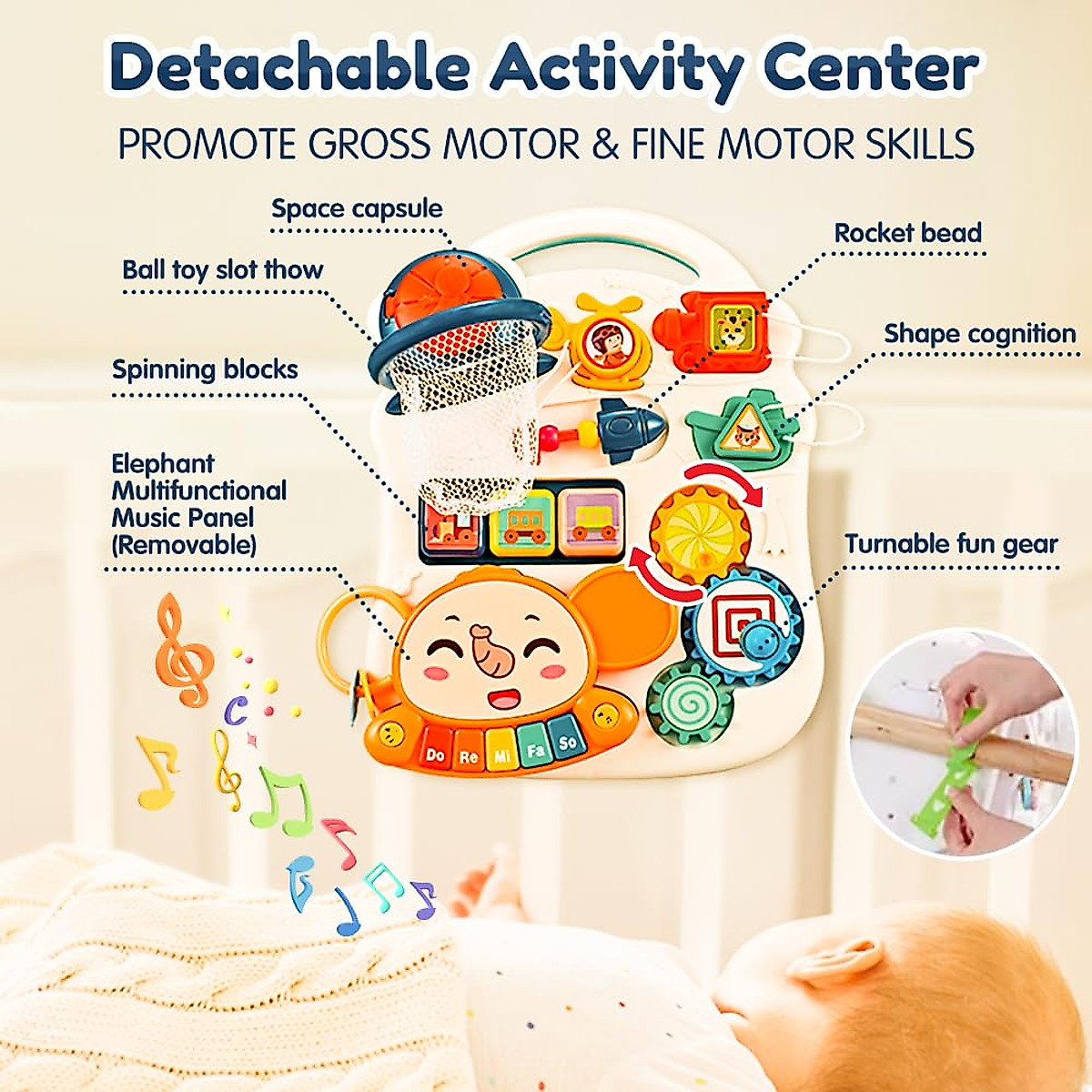 Baby Walker 5 in 1,VATOS Sit-to-Stand Learning Walker,Assemble as Scooter/Balance Bike/Push Walker/Activity Table/Detachable Panel,Push Walkers Toys with Music for Toddlers Infant Boys Girls