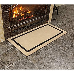 Minuteman International Mesa Tan Contemporary Wool Hearth Rug, Rectangular