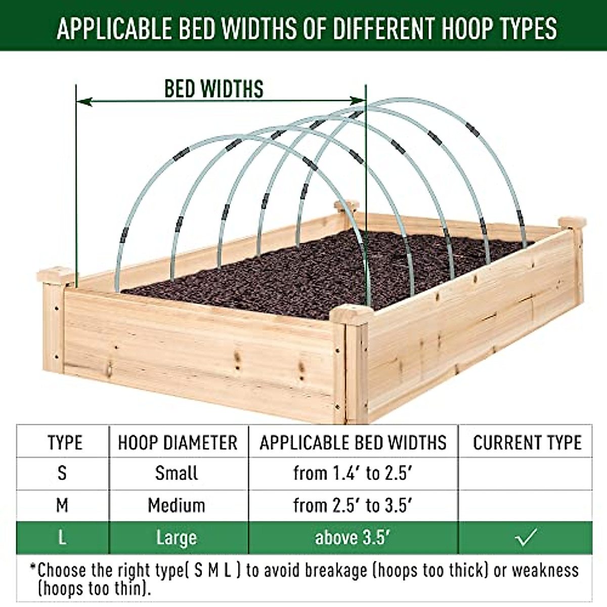 MAXPACE Greenhouse Hoops for DIY 3.5ft or Wider Grow Tunnel, Rust-Free Fiberglass Support Hoops Frame for Garden Fabric, DIY Plant Support Garden Stakes, Gardening Supplies, 50pcs