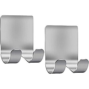 Set of 3 New Self-Adhesive Practical Stainless Steel Hook Storage Wall Door Mobile Phone Holder Hook for Wall Hook Suspension Bracket Household