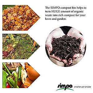 SIMPO 500 Gallon Composter Expandable Backyard Outdoor Compost Bin Easy Setup Large Capacity High Efficiency Fast Compost Maker (500 Gallons)