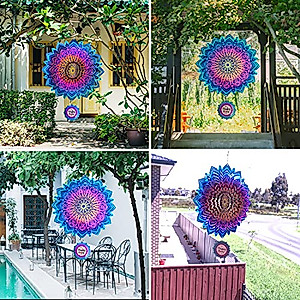 Wind Spinners for Yard and Garden - 12 inches Large - 3D Reflective Stainless Steel Hanging Wind Spinners - Home or Outdoor Decor - Kinetic Metal Art Design - Ideal for Gifts (12 Inches, Galaxy)