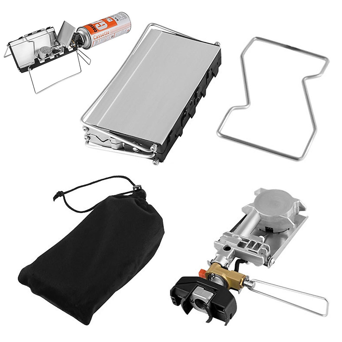 Portable Cassette Stove, Folding Camping Stove, Outdoor Camping Burner, Collapsible Camp Cooking Stove, 2600W Foldable Stainless Steel Camp Stove Camp Stove