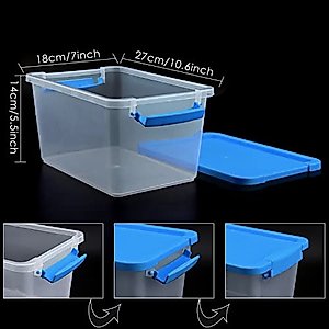 Storage Bins,4 Pack Small Storage Bins Stackable Plastic Cubby Containers with Lids Storage Cubbies Plastic Storage Containers for Classroom Book Bin Toy Organizers for Classroom Book Bin Toy Organizers (Mixed Color)