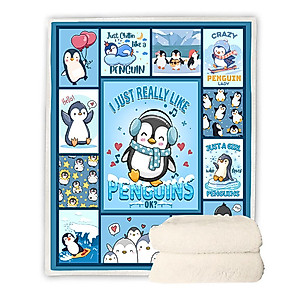 peakman Penguin Gifts Blanket,Penguin Blanket Throw,Penguin Gifts for Women Men Kids,Penguin Lover Gifts,Penguin Gifts for Penguin Lovers,Warm Soft Cozy Plush Penguin Blanket for Bed Couch 50"x 60"