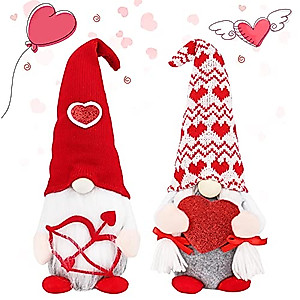 LYLYFAN Valentines Gnome Plush Valentines Day Gnomes Decor 2PCS Mr and Mrs Swedish Tomte Gnome Valentine Gifts for Valentine's Day Decorations
