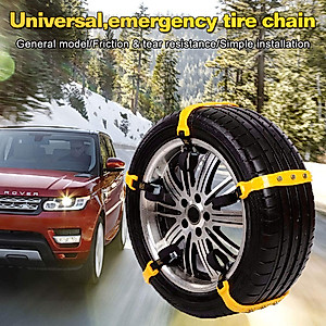 Snow Chains Anti Slip Snow Chains Emergency Anti-Skid Snow Mud Tire Chains for Cars/SUV/ATV/Trucks, Adjustable 10pcs Car Security Chains with Free Snow Shovel and Gloves