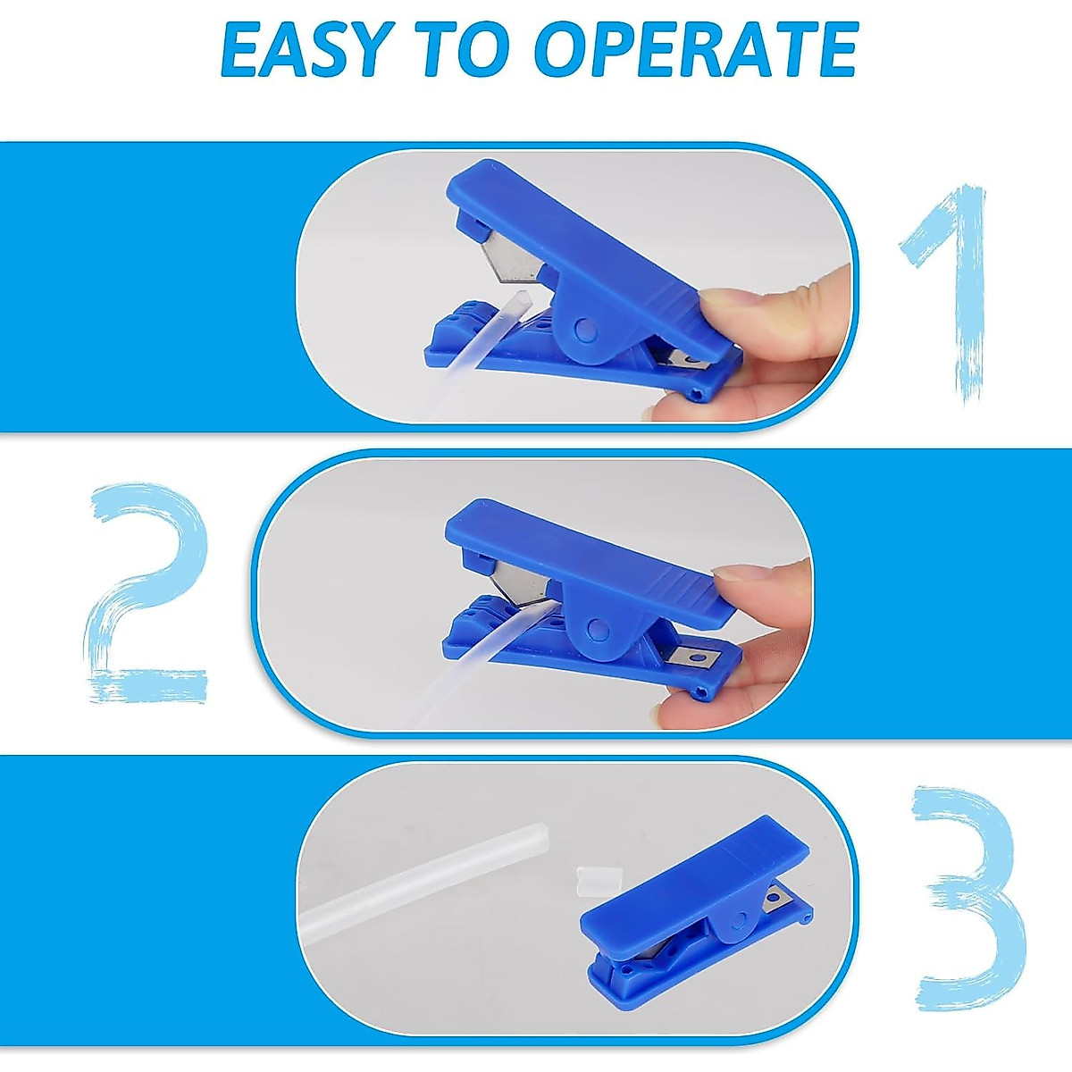2Pcs blue Rubber Hose Cutter PTFE Plastic Tubing Cutter Hose Tube Cutter Tool, Pipe Cutter Pipe Accurate Tube Cutting Tool for Tubing Notcher Nylon PVC PU Tube and Hose Cut Up to 3/4 Inch OD Tube