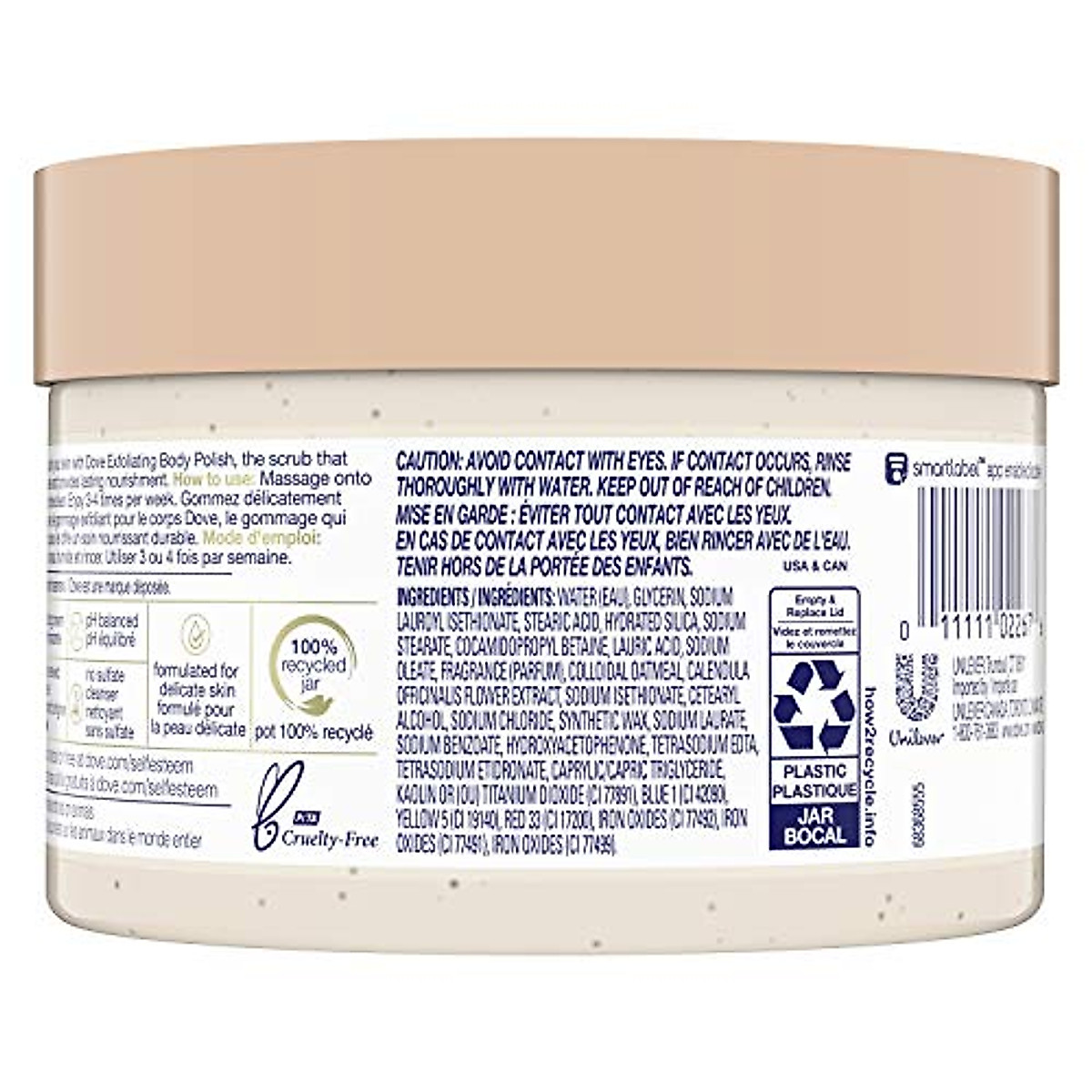 Dove Scrub for Silky Skin Oatmeal & Calendula Oil Body Scrub Exfoliates & Gives Lasting Nourishment 10.5 oz 4 Count