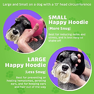 Happy Hoodie The Original Dog & Cat Calming Band, Anxiety Relief/Noise Protection-Grooming-Thunder-Fireworks (Large, Blue)