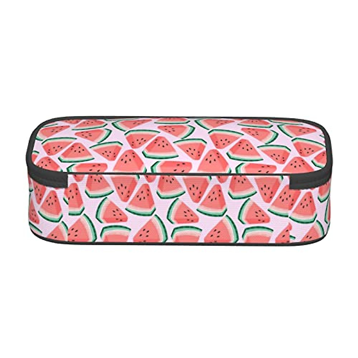 Pink Watermelon Cute Pencil Case Organizer with Compartments for adults Large Capacity Pen Bag Double Zippers Multifunction Makeup Bag