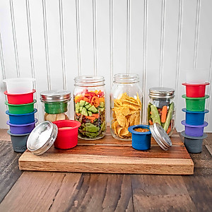 Mason Jar Lifestyle Divider Cup For Salads, Dips, and Snacks. Plastic Free Bento Lunch Container(Charcoal Gray, Regular Mouth)