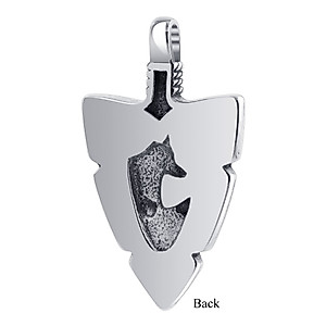 Arrowhead Turquoise Gemstone with Wolf Paw and Claw Southwestern Style 925 Sterling Silver Pendant for Women