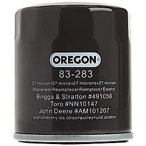 Oregon 83-283 Oil Filter Replaces Briggs & Stratton 491056, Kohler 52-050-02-S, Black