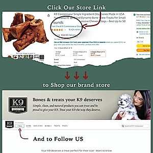 K9 Connoisseur Single Ingredient Dog Bones Made in USA Natural Marrow Filled Dynamo Bone Chew Treats for Small to Medium Breed Aggressive Chewers Dogs - Best Up to 50 Pounds 6 Pack