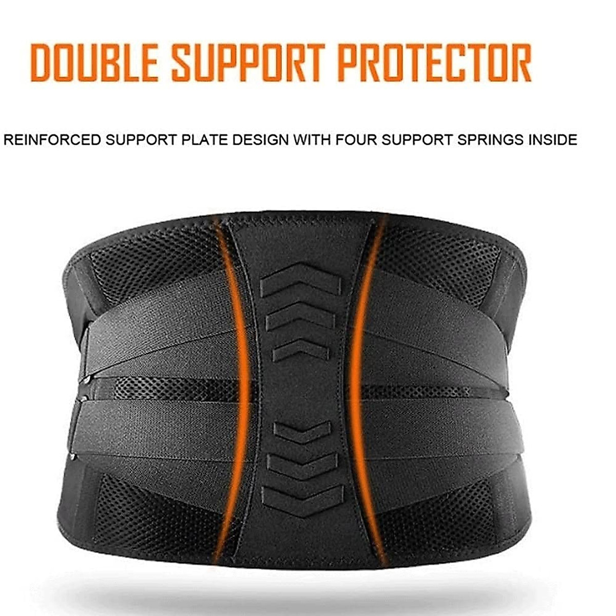UOOD Low Back Support Belt - Lumbar Support Brace with Reinforcing Springs - Adjustable Elastic Men Womens Belt Sport Lumbar Brace, Pain Relief and Injury Prevention Relieves Pain (Size : L)