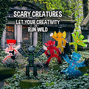 StikBot Zing Monsters, Complete Set of 6 Poseable Monster Action Figures, Includes Giggles, Goblin, Insector, Grim, Aquafang and Kyron